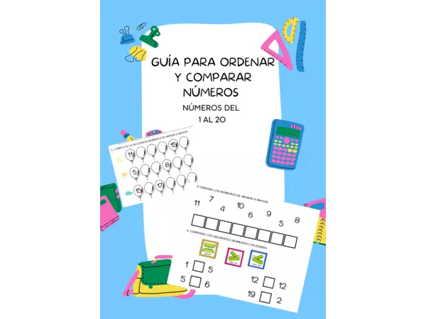 Guía para ordenar y comparar cantidades del 1 al 20 | profe.social